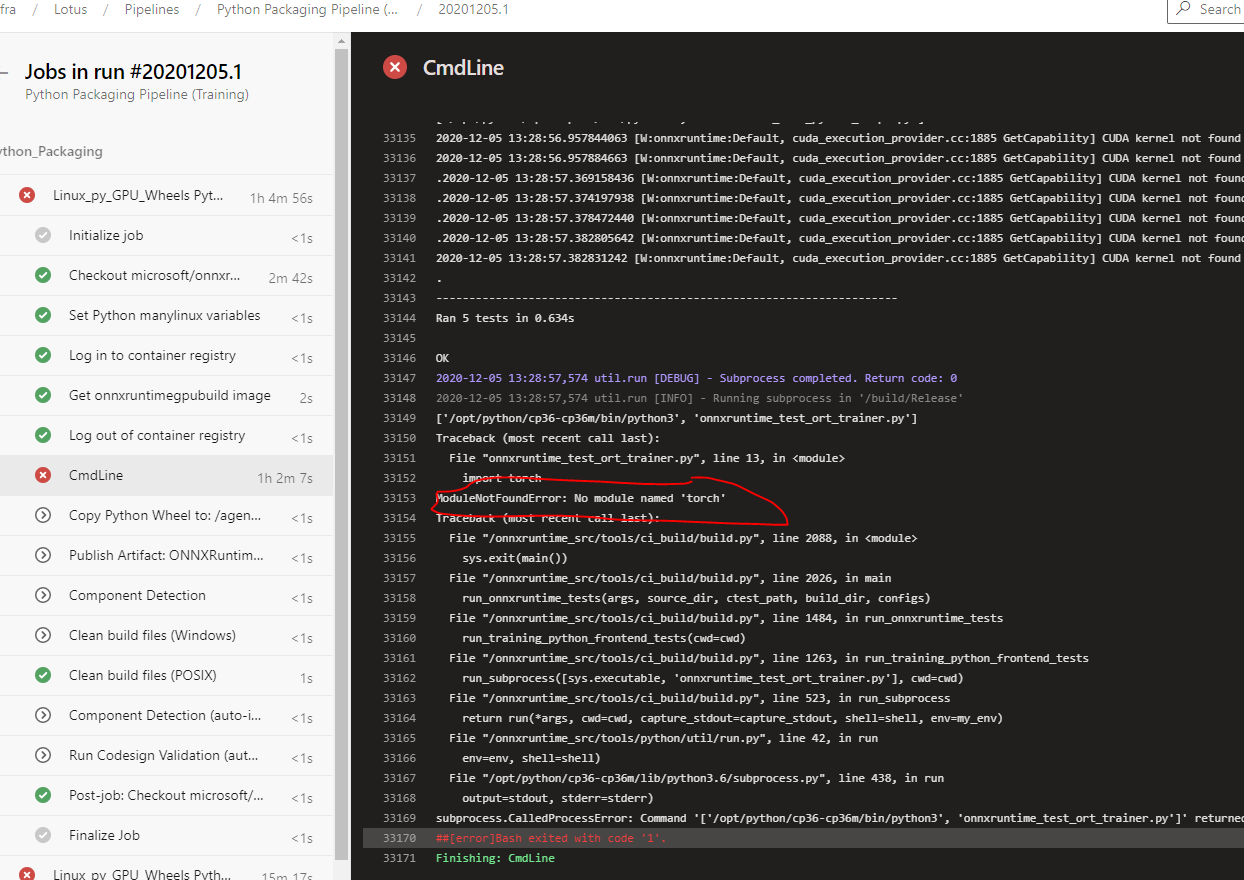 Nightly Training python packaging build fails · Issue #6052 · microsoft/onnxruntime · GitHub
