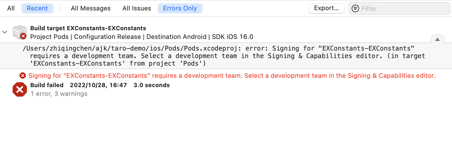Sdk 47 Ios Build Failed With Xcode 14 · Issue 19759 · Expoexpo · Github
