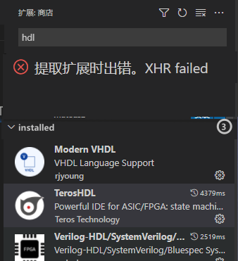 show the installed extensions while searching · Issue #142007 ...