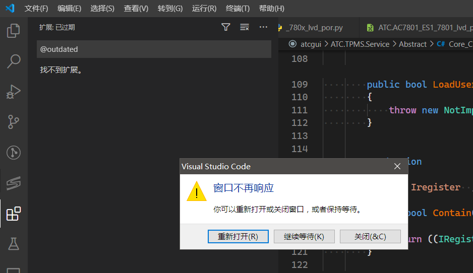 vscode hang when update exts and reload win, and also hang when check exts update（vscode>1.48 ...