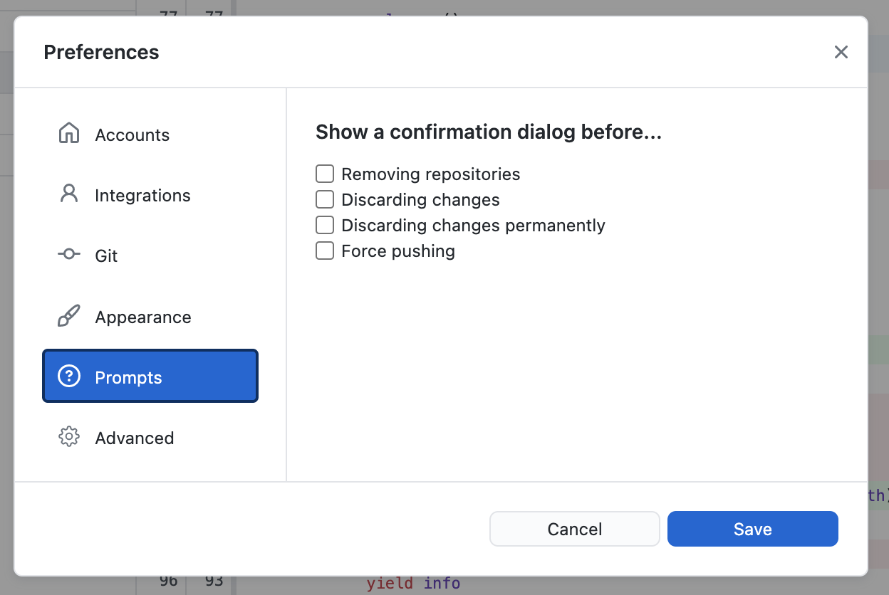 Impossibile to deactivate undo prompt · Issue #15134 · desktop/desktop · GitHub