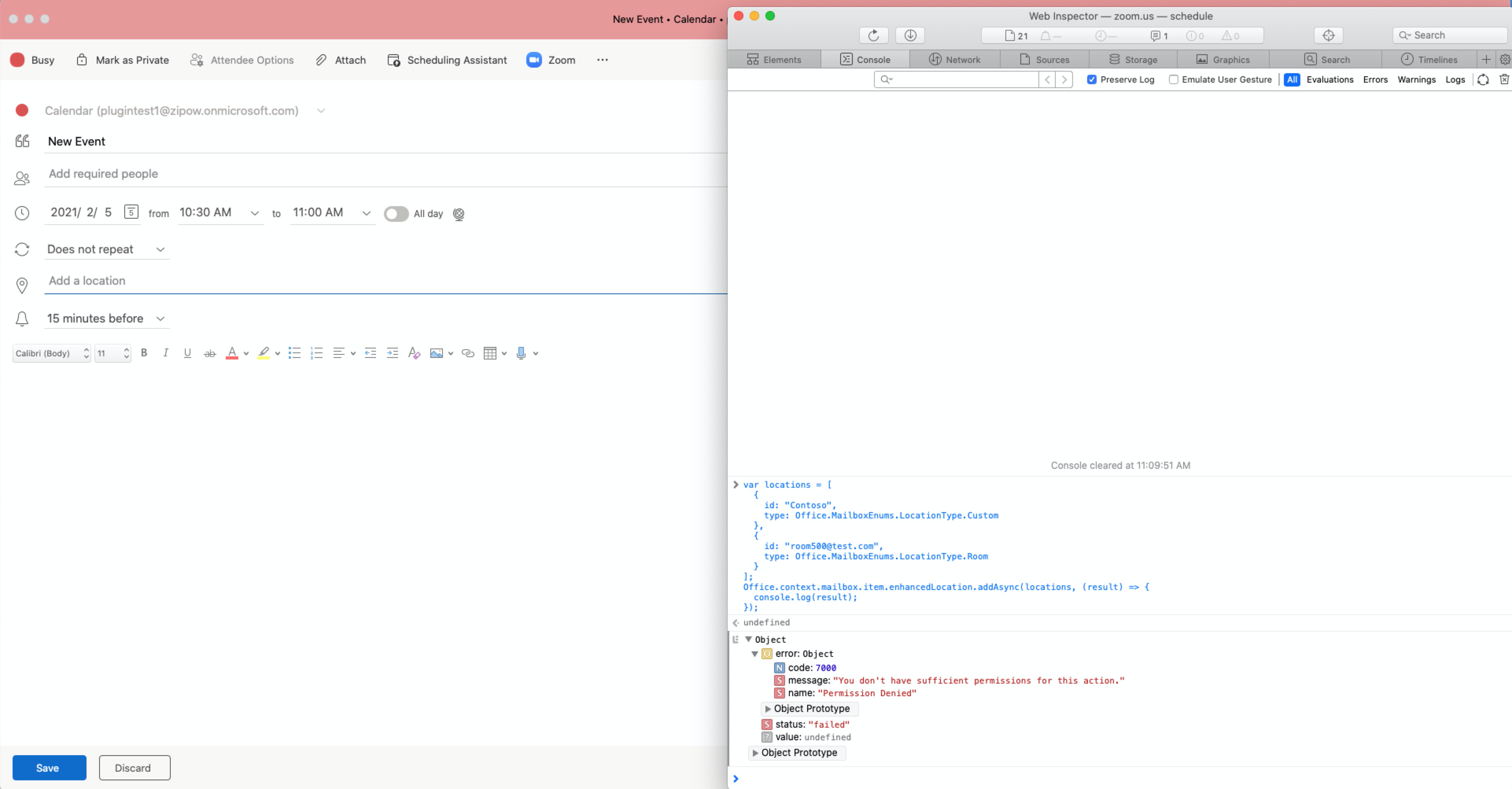 Mac new Outlook client not support: Office.context.mailbox.item.enhancedLocation.addAsync ...