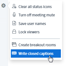 Menu item "Write closed captions" enables them, but how to disable ...