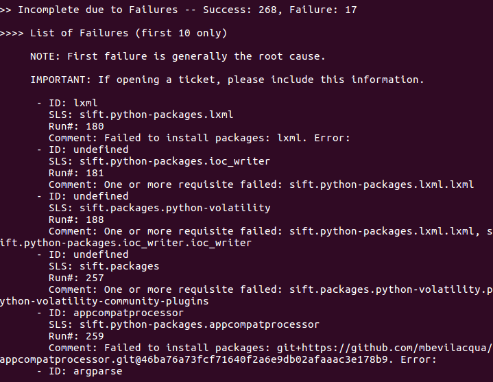 [CLI] Ubuntu 16.04 failed to install SIFT · Issue #357 · teamdfir/sift · GitHub