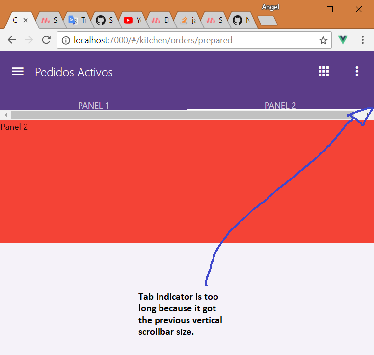 Tabs Indicator is not calculated as is expected when vertical scrollbar appears. · Issue #5961 ...