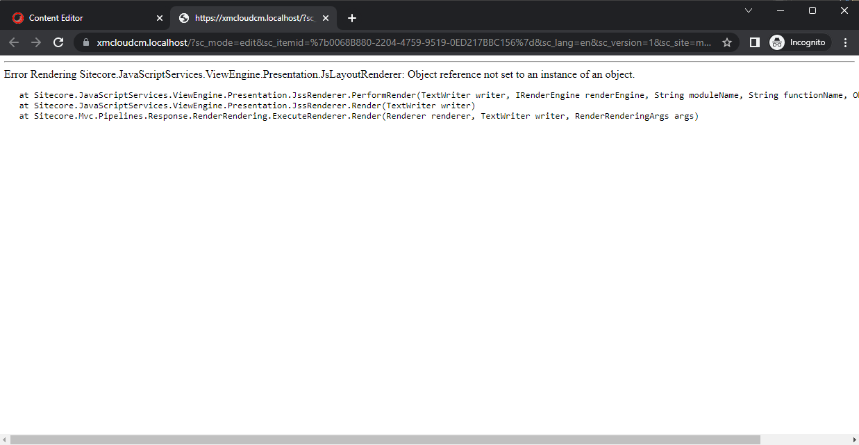 MVP Site - Experience Editor doesn't work locally · Issue #116 · Sitecore/XM-Cloud-Introduction ...