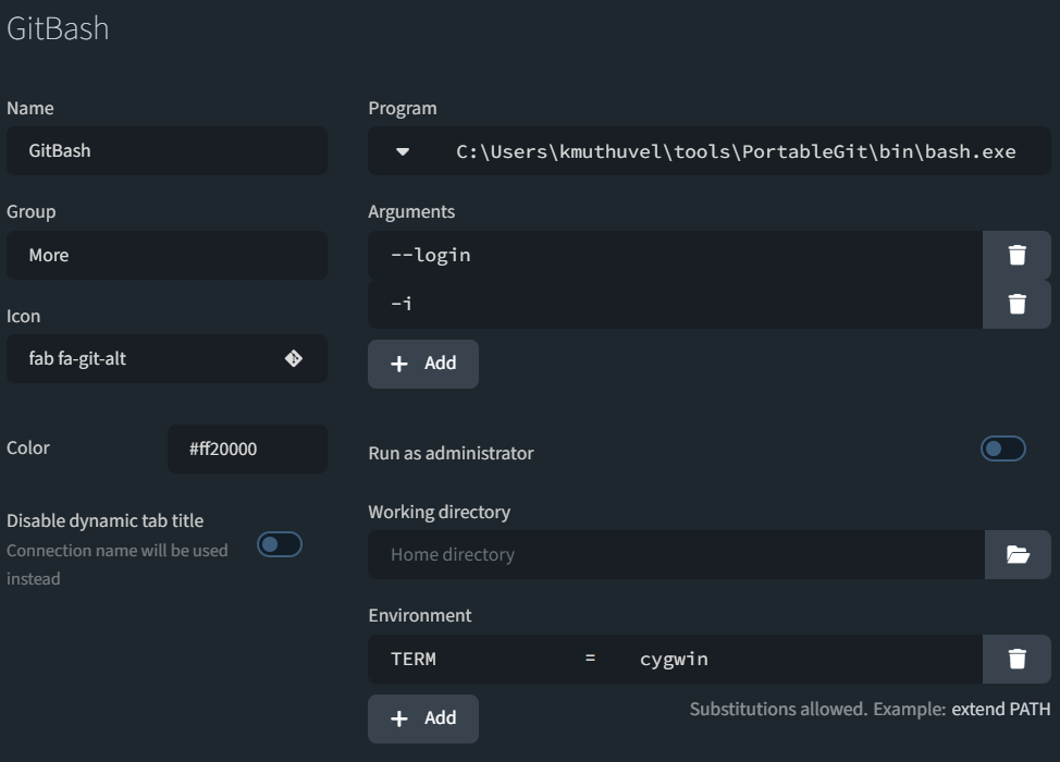 How to add Git Bash on Windows · Issue #1345 · Eugeny/tabby · GitHub