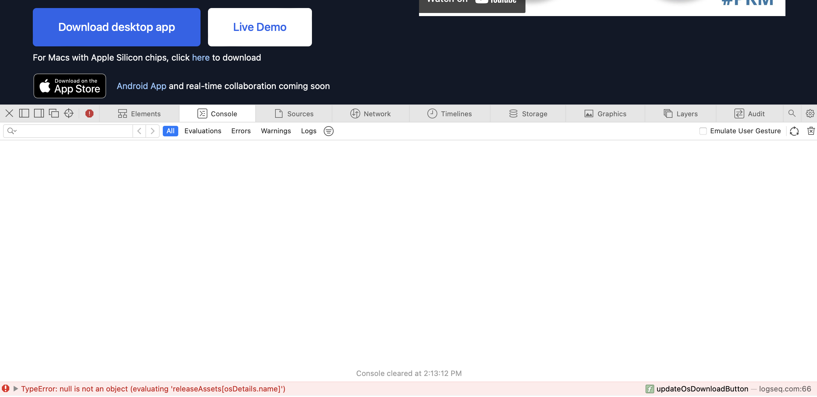 Broken Apple silicon download link on homepage · Issue #8297 · logseq/logseq · GitHub