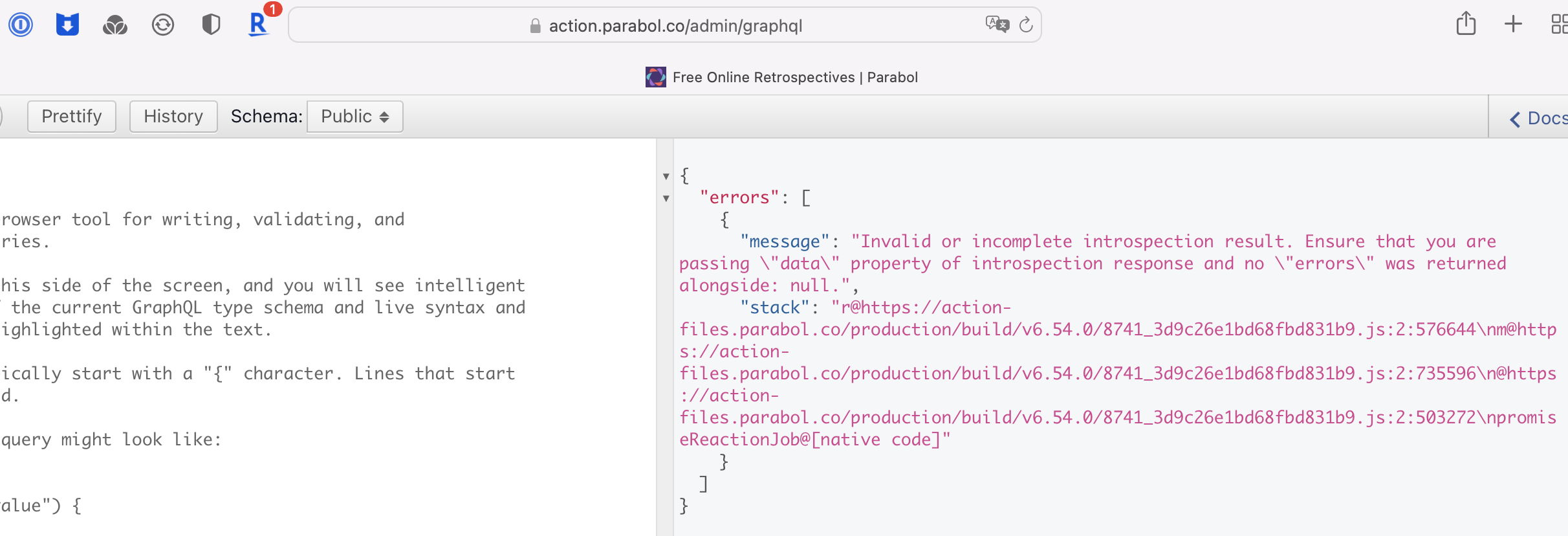 Graphql Schema Is Broken In Admingrapqhl · Issue 6409 · Parabolinc