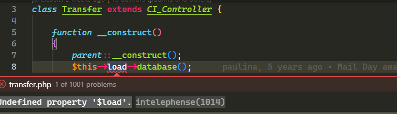 Codeigniter undifened property · Issue #2410 · bmewburn/vscode-intelephense · GitHub