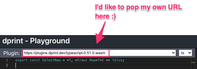 Playground: allow loading custom wasm plugins · Issue #396 · dprint/dprint · GitHub