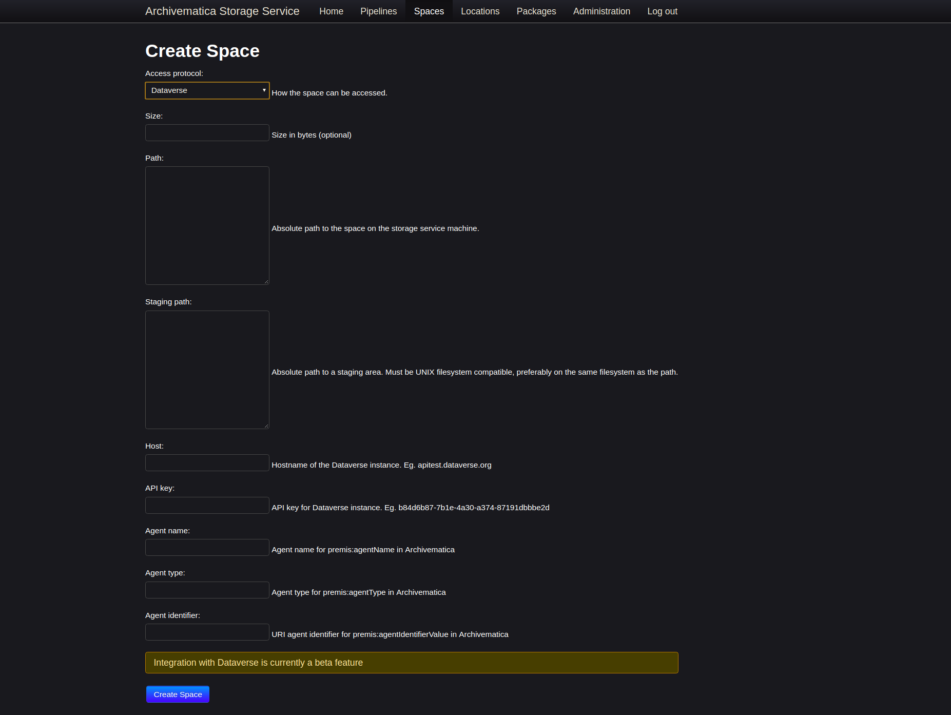 Problem: Storage service Dataverse space is marked as Beta · Issue #388 ...
