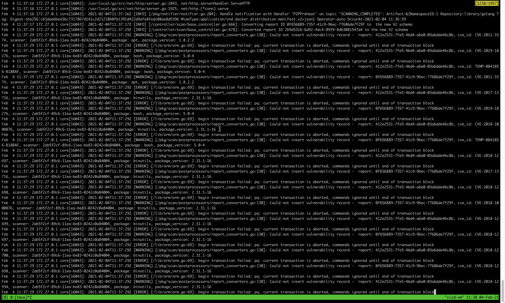 A Lot Of Scan Image Error In Corelog Could Not Insert Vulnerability Record · Issue 14171 1183