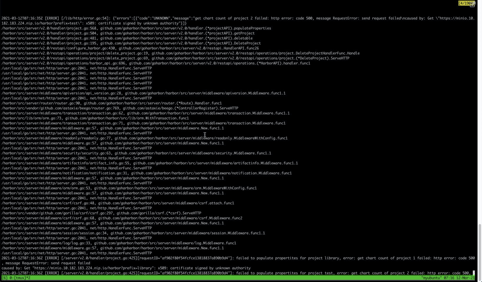 delete project fail when enable chartmuseum and minio · Issue #491 · goharbor/harbor-operator ...