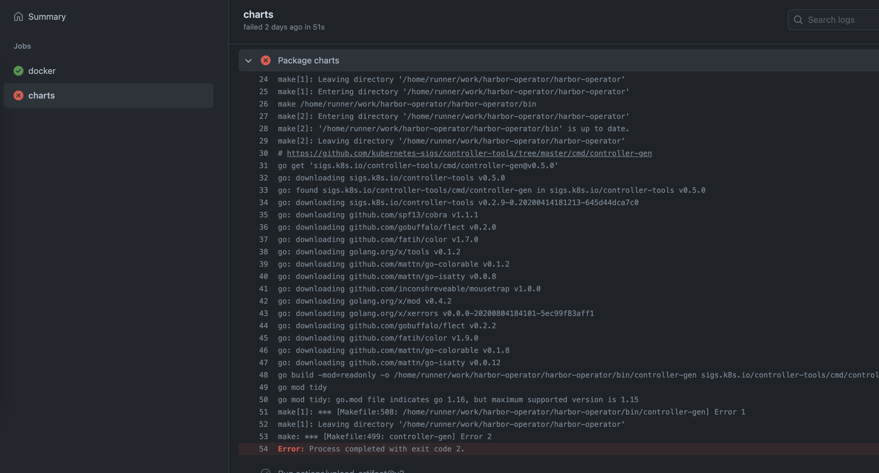 CI charts failed because go version · Issue #731 · goharbor/harbor-operator · GitHub