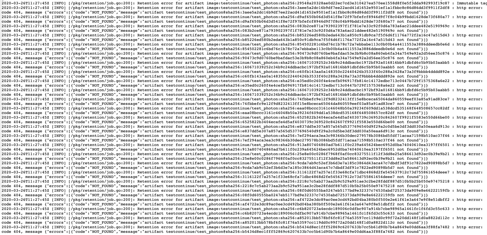 harbor 2.0 retention job delete with a lot ERR · Issue #11316 · goharbor/harbor · GitHub