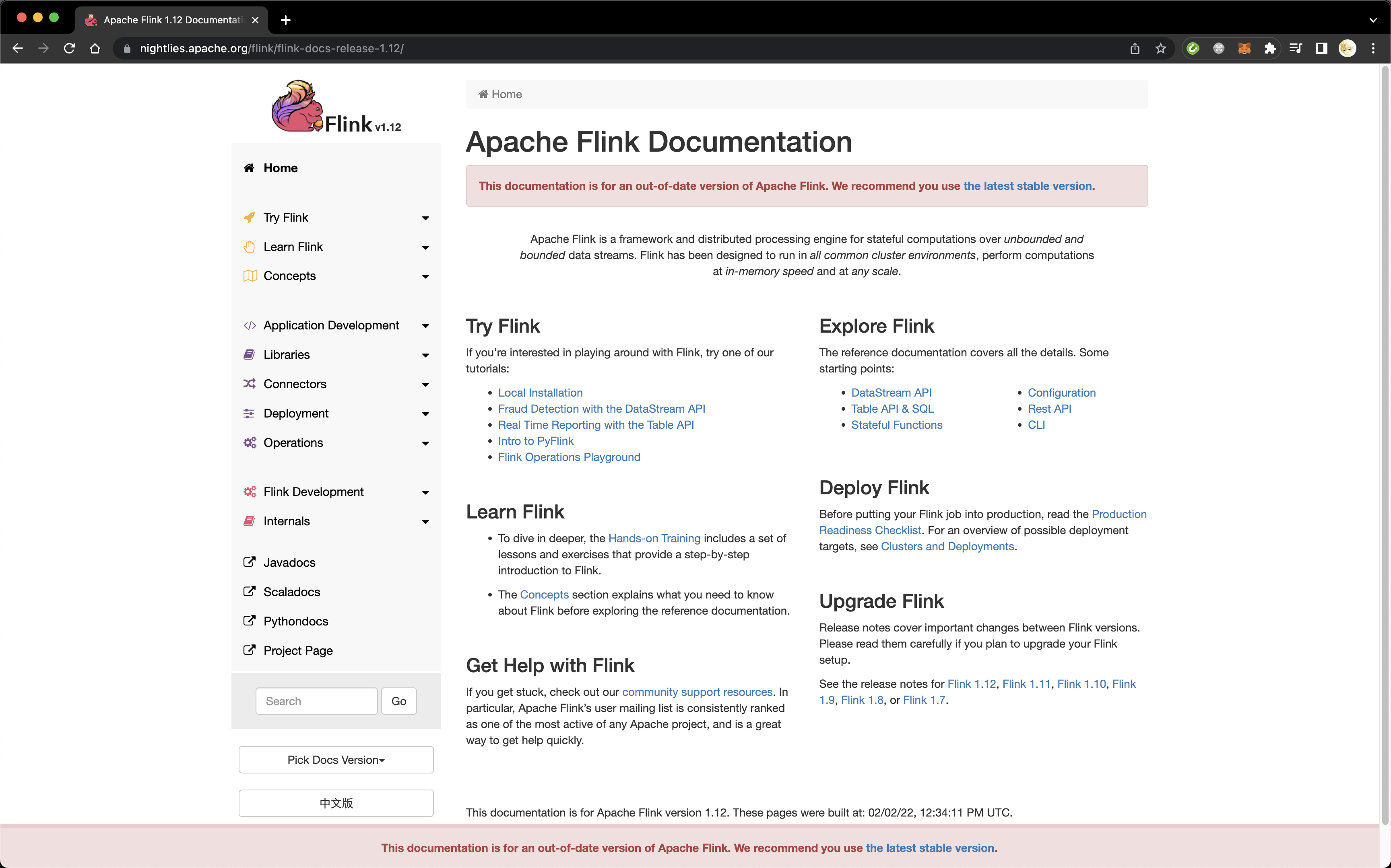 [Doc] Add prompt to users who are reading old version doc · Issue #17501 · apache/pulsar · GitHub