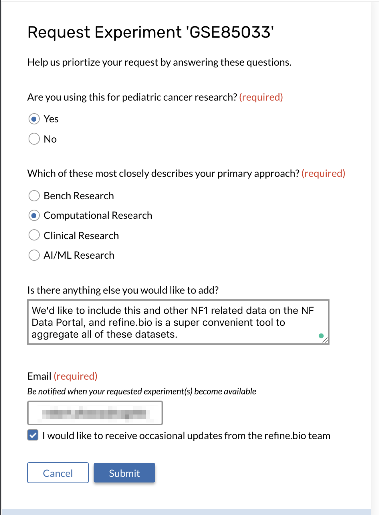 Data request form not working on Chrome · Issue #768 · AlexsLemonade/refinebio-frontend · GitHub