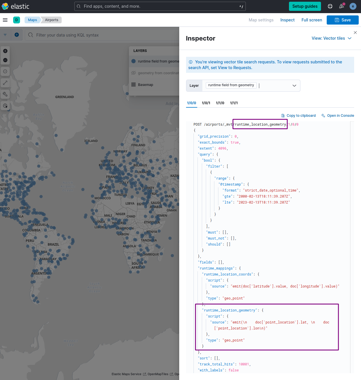 [Maps] using runtime geofield crashes map · Issue #150994 · elastic/kibana · GitHub