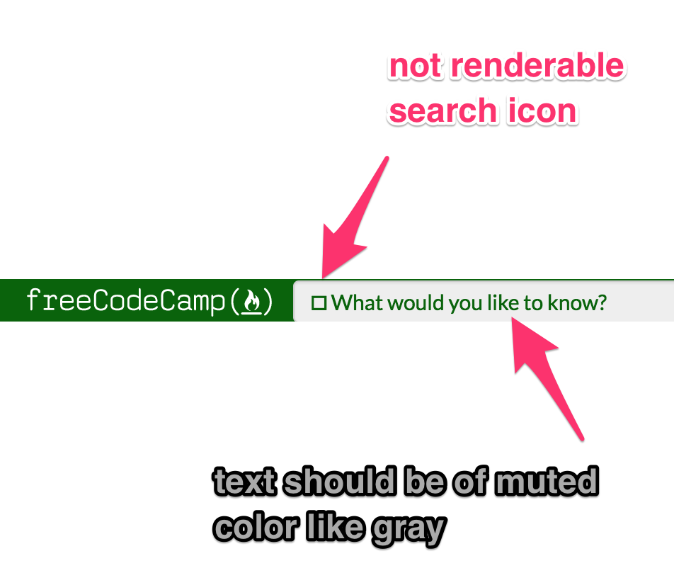 Search bar text color to be muted and icon to be fixed · Issue #16247 · freeCodeCamp ...