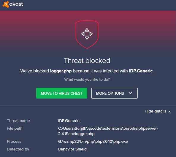 Attention Threat Blocked Loggerphp Was Infected With Idpgeneric · Issue 75 · Brapifra