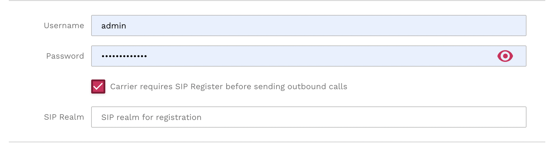 Need additional inputs on Carrier form to support outbound registration · Issue #135 · jambonz ...