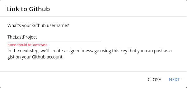 GitHub linking: name should be lowercase · Issue #9 · keys-pub/app · GitHub