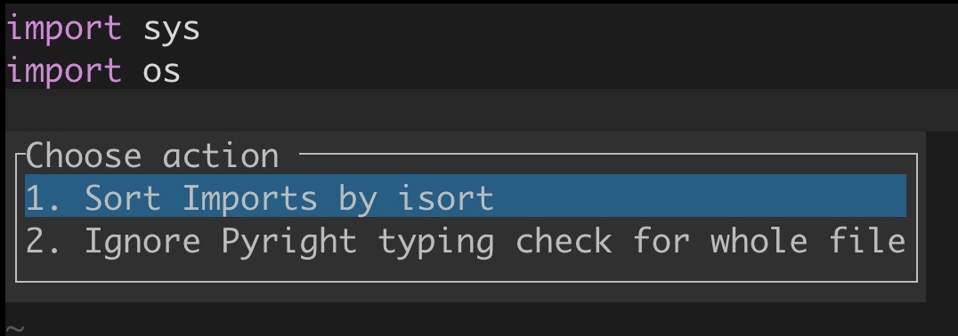 Sort imports on save? · Issue #489 · fannheyward/coc-pyright · GitHub