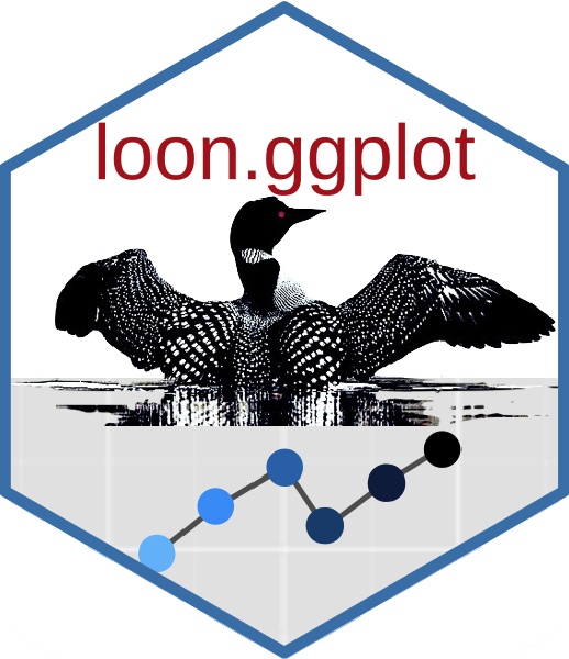 hexagonal stickers for three R packages: diver, loon.data, and loon ...