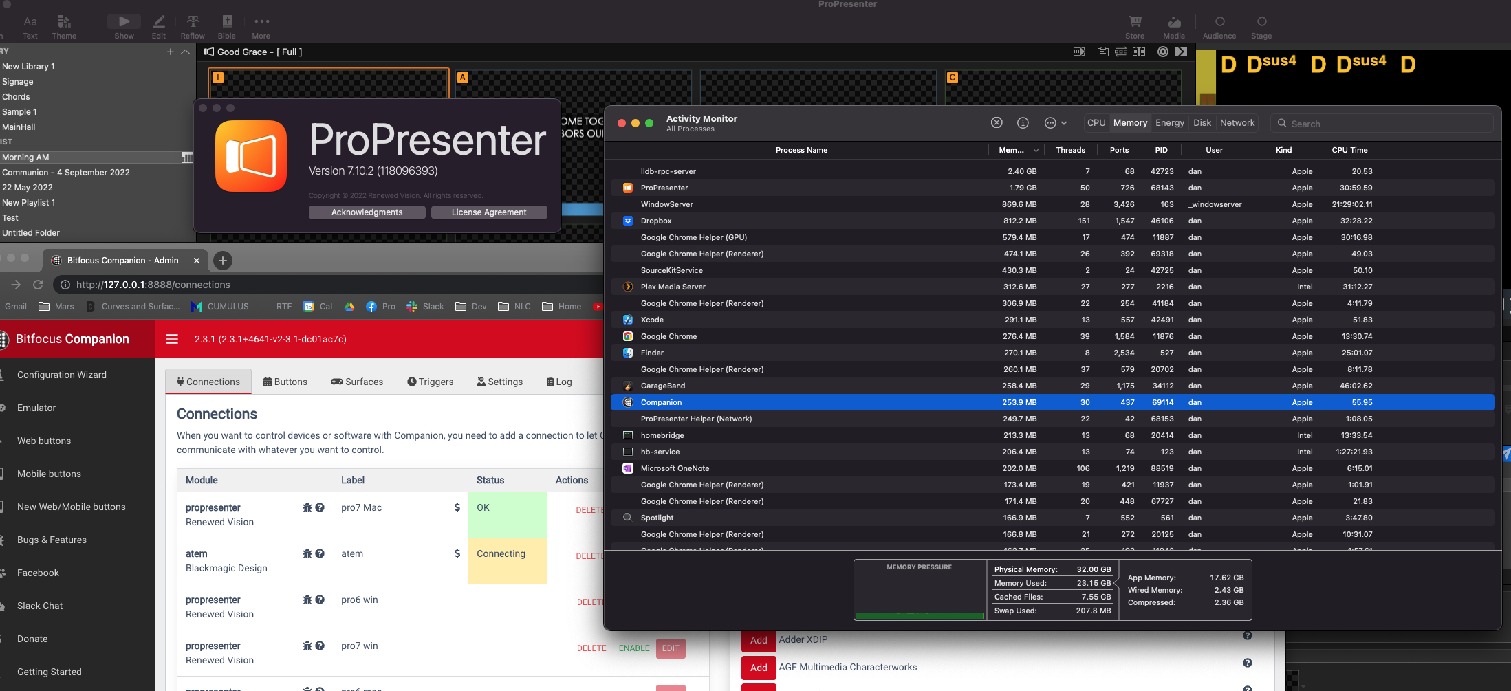ProPresenter memory leak when Companion connected · Issue #142 · bitfocus/companion-module ...