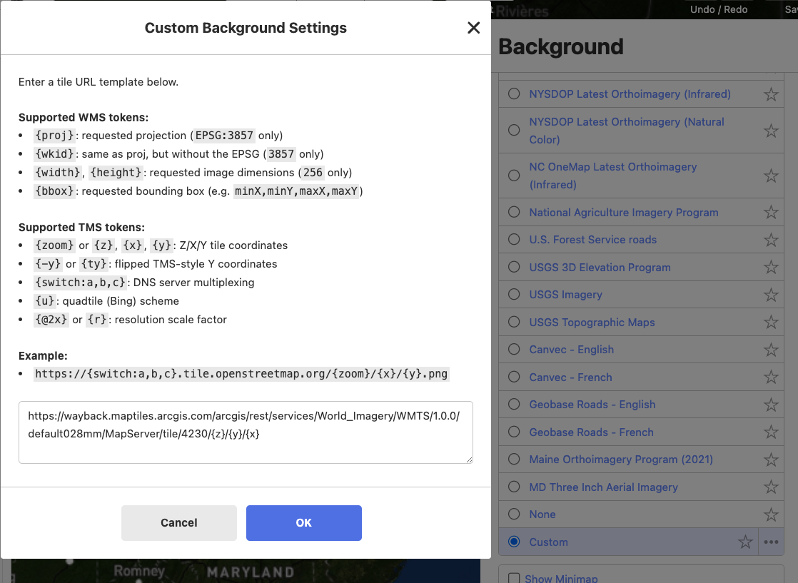 Wayback Imagery · Issue #1209 · facebook/Rapid · GitHub