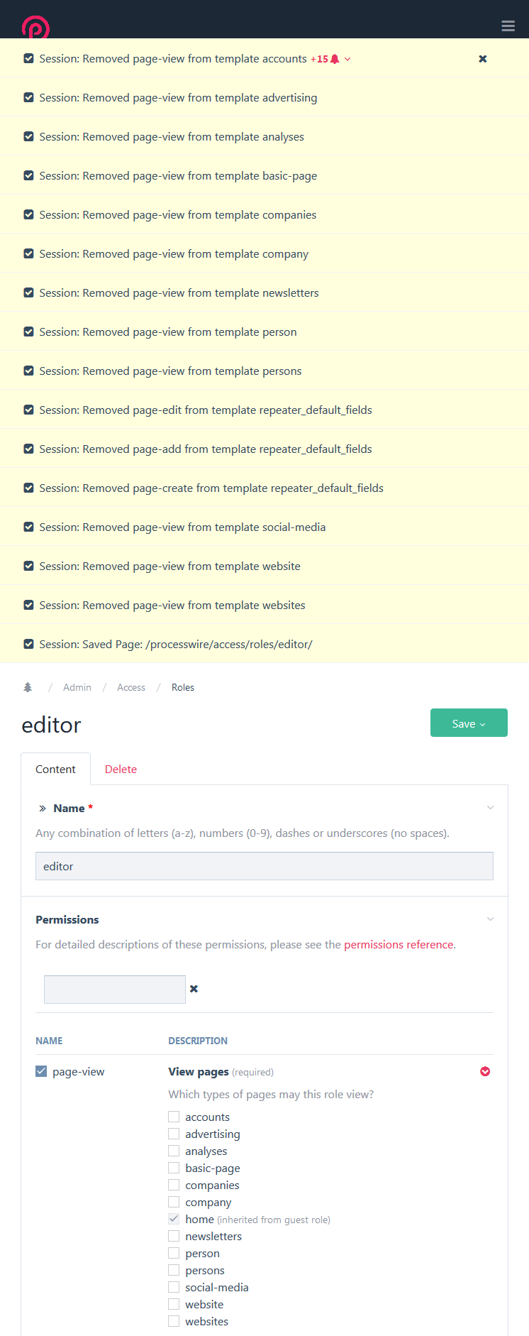 Editing of roles unsets permissions · Issue #474 · processwire/processwire-issues · GitHub