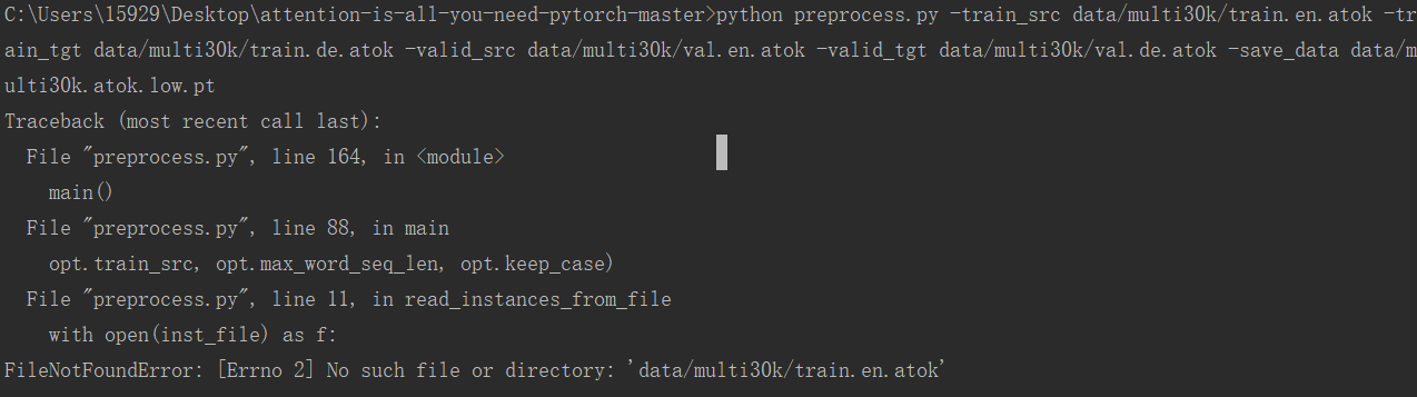 arguments problem? · Issue #82 · jadore801120/attention-is-all-you-need-pytorch · GitHub