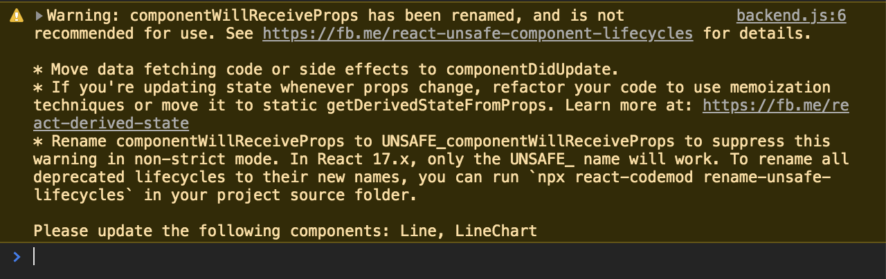 Update componentWillReceiveProps with getDerivedStateFromProps · Issue #1638 · recharts/recharts ...