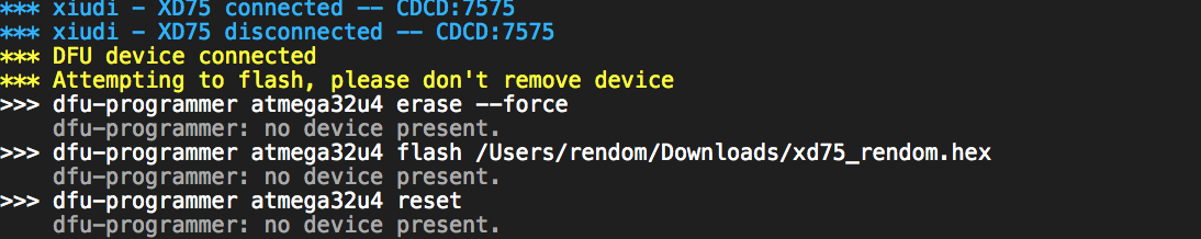XD75 Mac QMK toolbox dfu-programmer: no device present. · Issue #194 · qmk/qmk_toolbox · GitHub