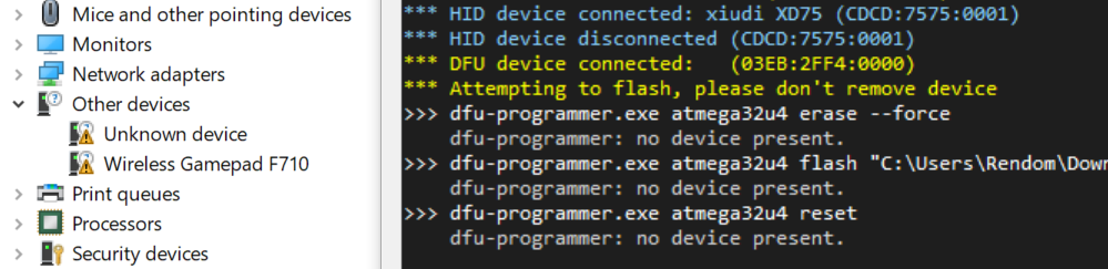 XD75 Mac QMK toolbox dfu-programmer: no device present. · Issue #194 · qmk/qmk_toolbox · GitHub