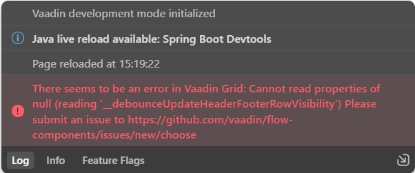 Cannot Read Properties Of Null Reading Debounceupdateheaderfooterrowvisibility When Grid