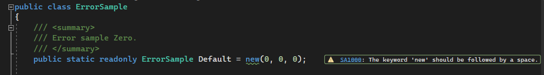 SA1000 flagging target-typed new · Issue #3646 · DotNetAnalyzers/StyleCopAnalyzers · GitHub