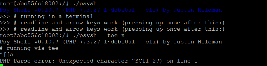 psysh (readline?) broken with tee · Issue #9625 · microsoft/terminal · GitHub