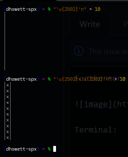 Thin vertical line box drawing character U+2502 does not fill the line ...