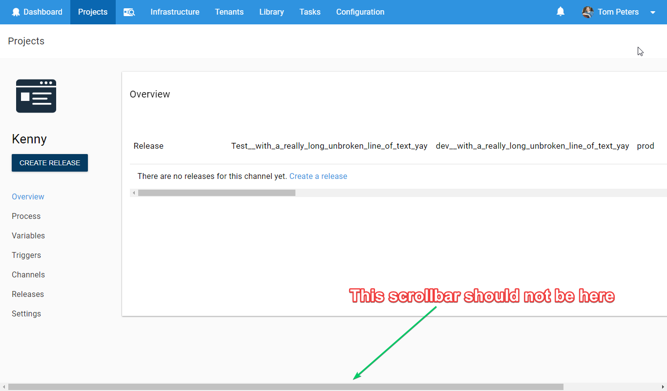 Two Horizontal Scrollbars Appear In Project Dashboard · Issue 4083 · Octopusdeployissues · Github