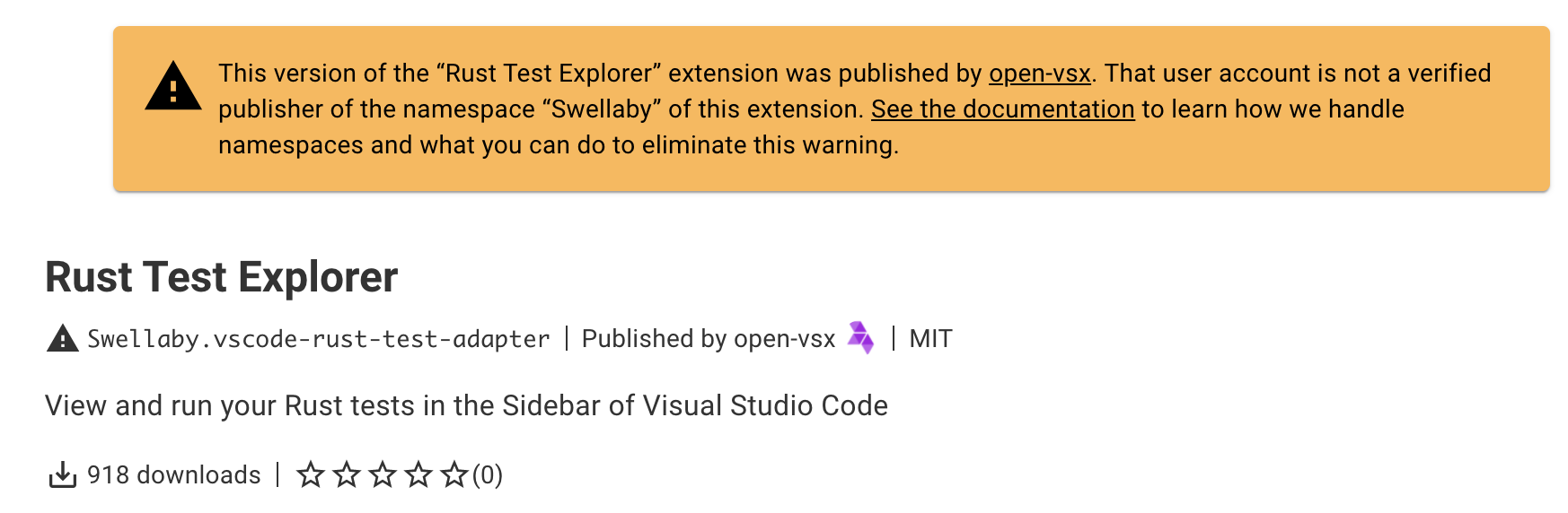 Package on Open VSX Registry is invalid · Issue #94 · swellaby/vscode ...