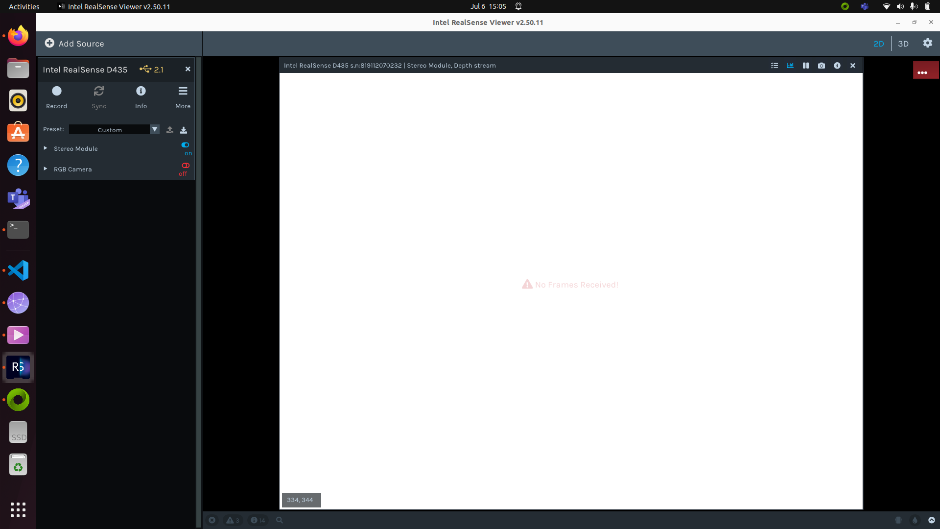 Intel Realsense D435 Python Api Ubuntu 2204 Frames Pipelinewaitforframes Runtimeerror