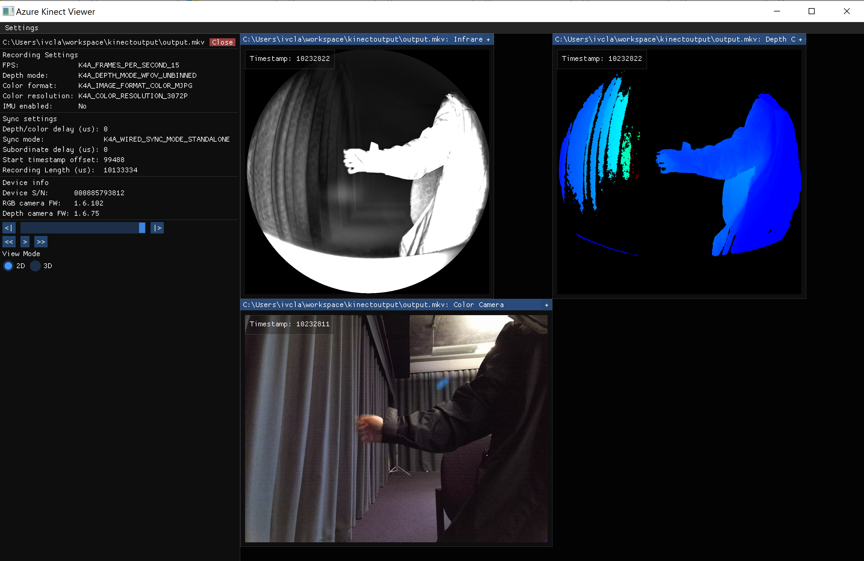 k4arecorder only records the color camera · Issue #830 · microsoft/Azure-Kinect-Sensor-SDK · GitHub