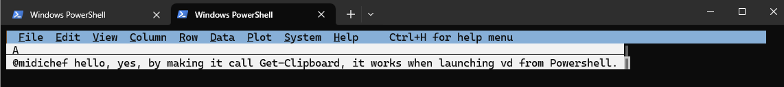 Pasting from Clipboard in Windows 10 · Issue #1920 · saulpw/visidata · GitHub