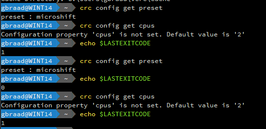 `crc Config Get` Returns An Error Code When The Setting Has A Default Value · Issue 3678 · Crc