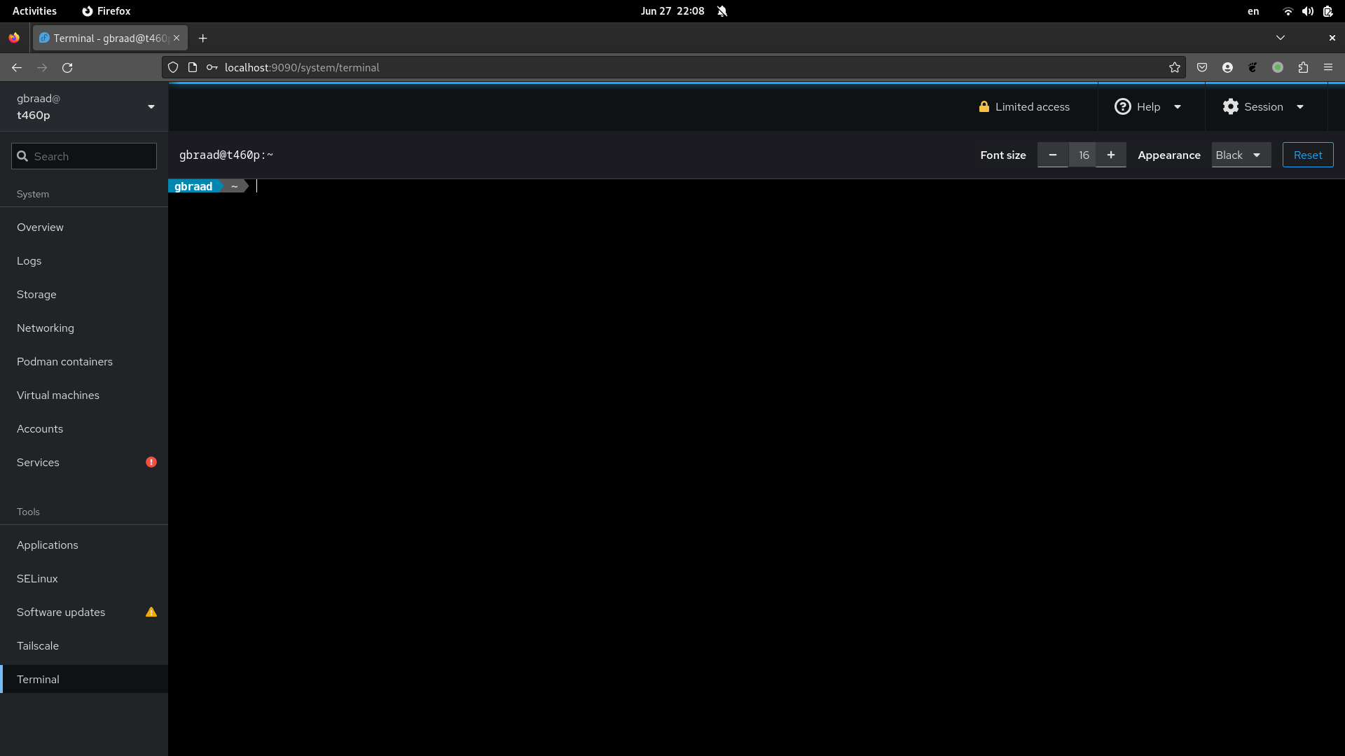 Allow font of terminal to be changed · Issue #16583 · cockpit-project/cockpit · GitHub