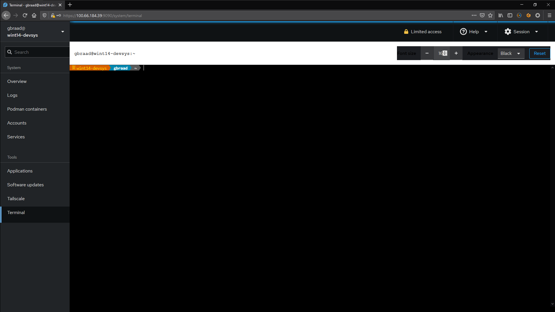 Allow font of terminal to be changed · Issue #16583 · cockpit-project/cockpit · GitHub