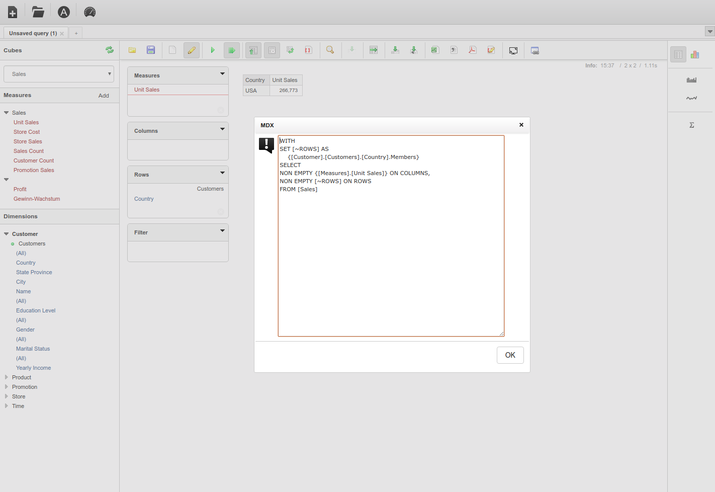clicking the mdx query button doesn't copy the old query into the window · Issue #617 · OSBI ...