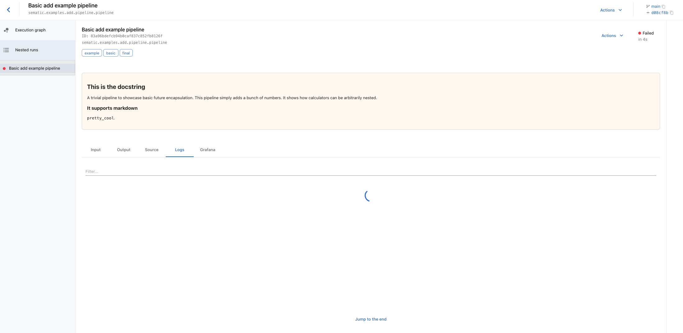 Log panel downloader spins forever on failed runs · Issue #280 · sematic-ai/sematic · GitHub